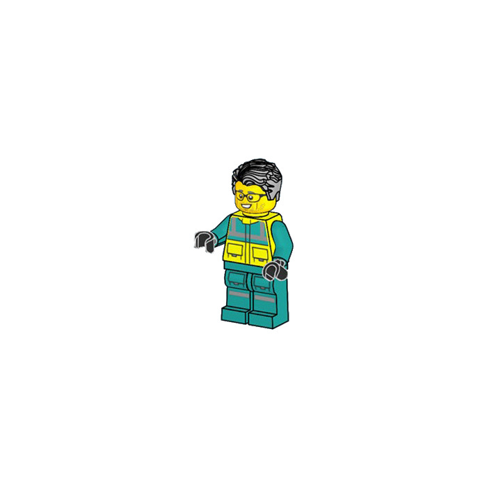 LEGO Paramedic with Safety Vest and Gray Hair Minifigure | Brick Owl ...