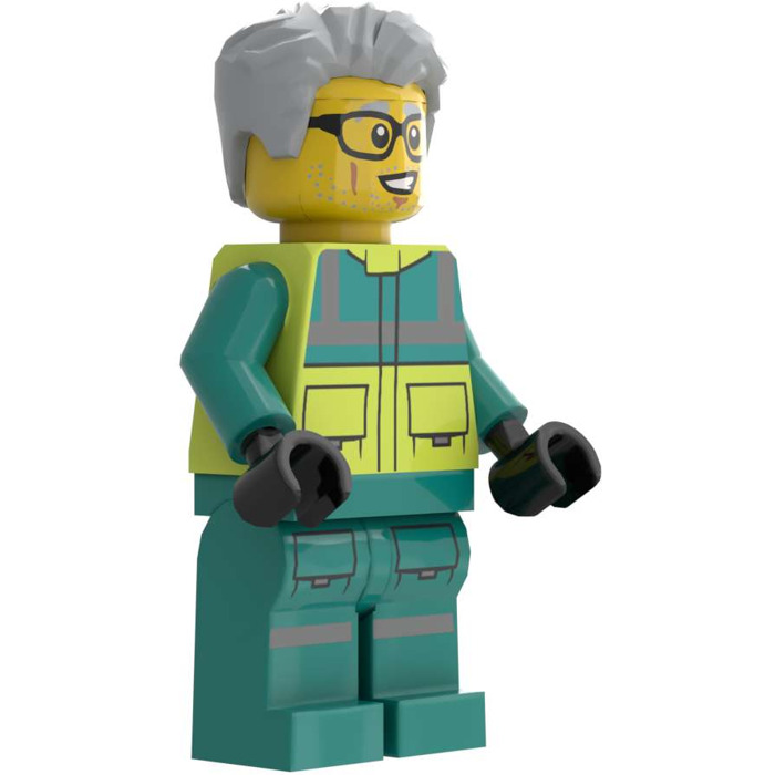 LEGO Paramedic with Safety Vest and Gray Hair Minifigure Inventory ...