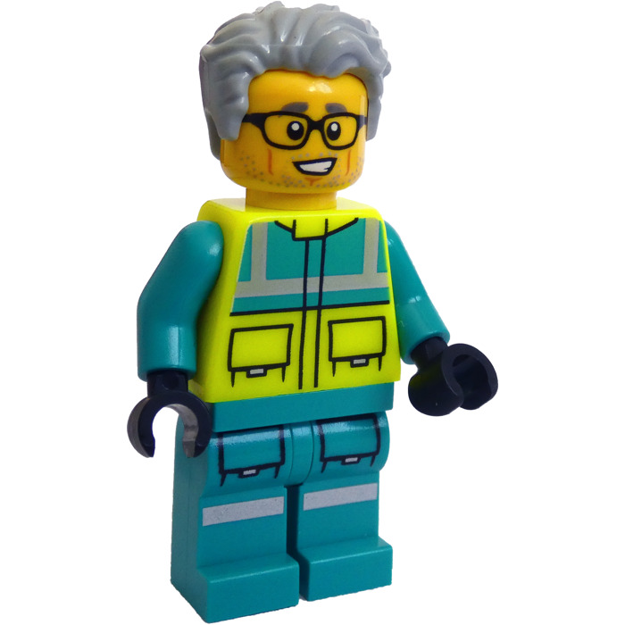 LEGO Paramedic with Safety Vest and Gray Hair Minifigure Inventory ...