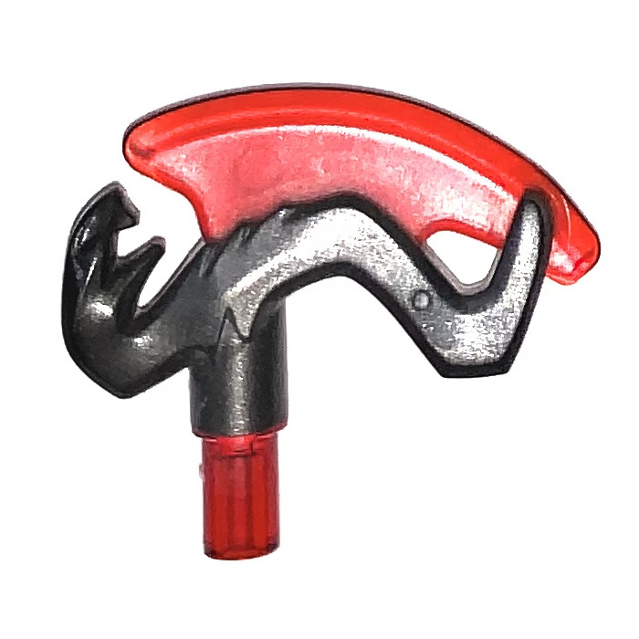 LEGO Pearl Dark Gray Axe Head with Snake and Transparent Red Curved ...
