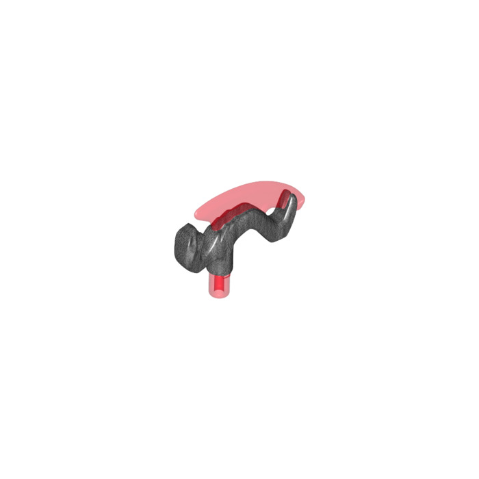LEGO Pearl Dark Gray Axe Head with Snake and Transparent Red Curved ...