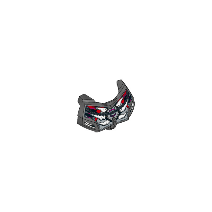 LEGO Pearl Dark Gray Chest Armor with 6 White Bones, Magenta Wires ...