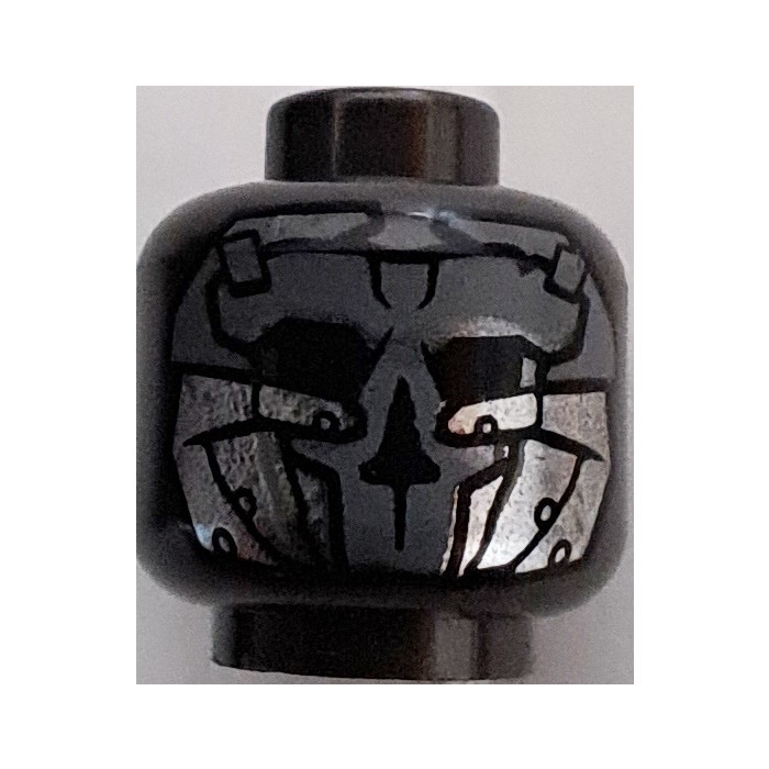 LEGO Pearl Dark Gray Knight of Ren (Ap’lek) Minifigure Head (3626 / ...