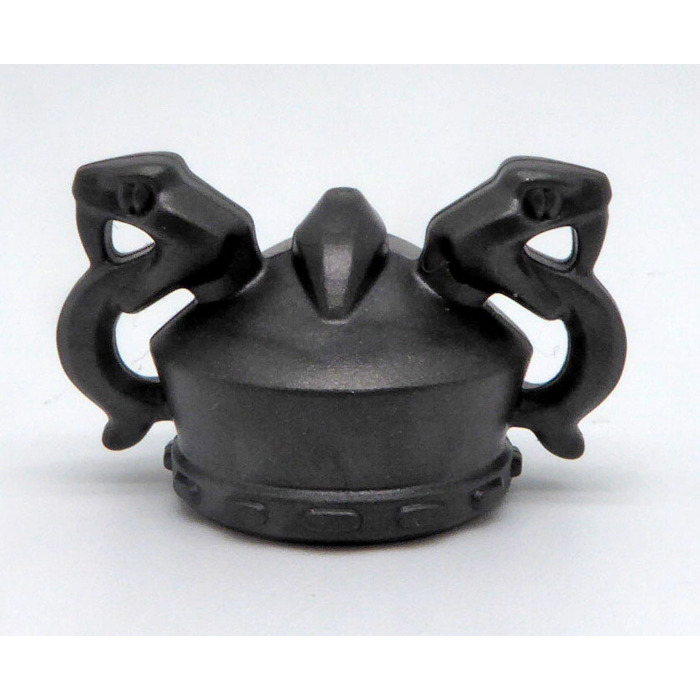 LEGO Pearl Dark Gray Ninjago Helmet with Cheek Protection and Snakes ...