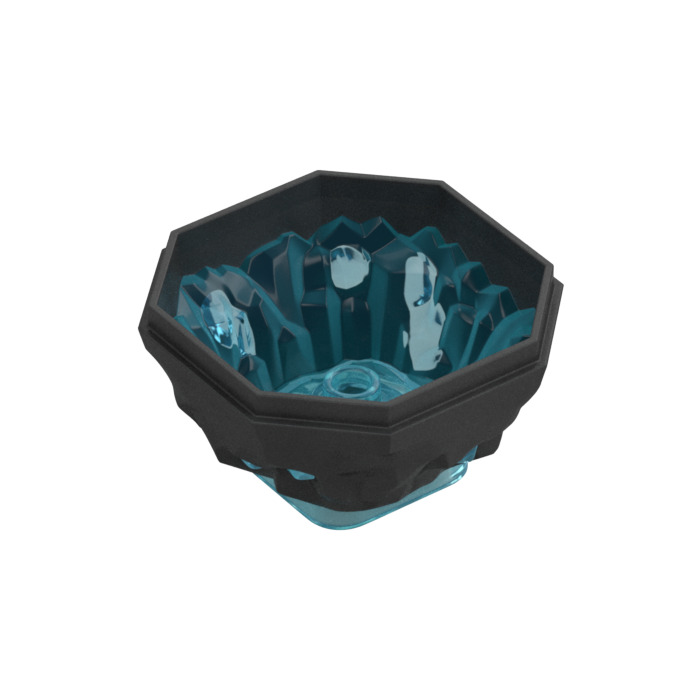 LEGO Rock 4 x 4 Boulder Bottom with Transparent Light Blue Crystals ...