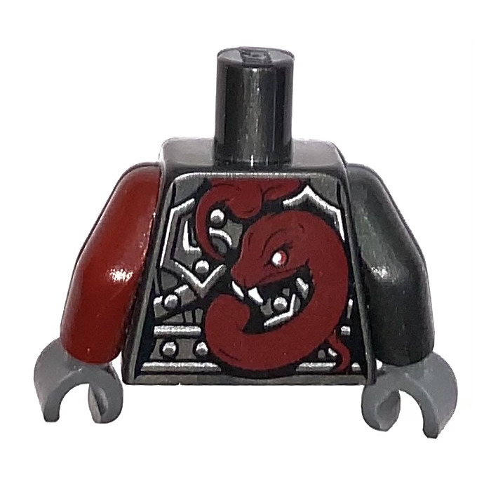 LEGO Pearl Dark Gray Torso with Snake Design (973) | Brick Owl - LEGO ...