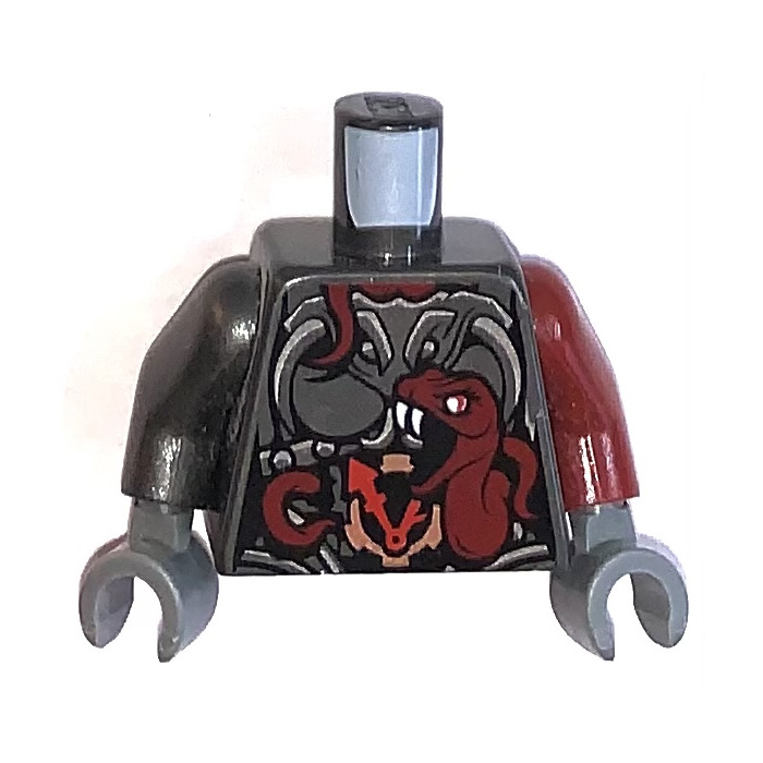 LEGO Pearl Dark Gray Torso with Snake Design (973) | Brick Owl - LEGO ...