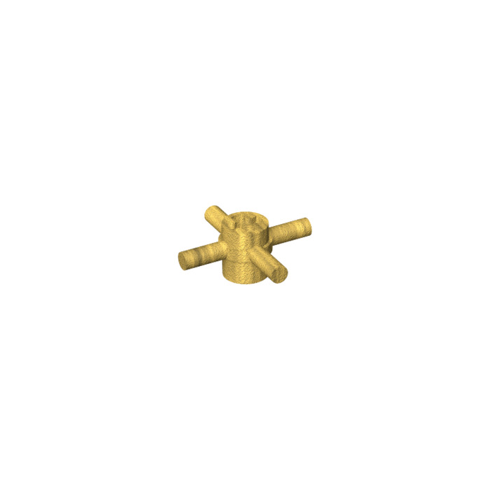LEGO Pearl Gold Axle Connector Hub with 4 Bars Unreinforced (48723 ...