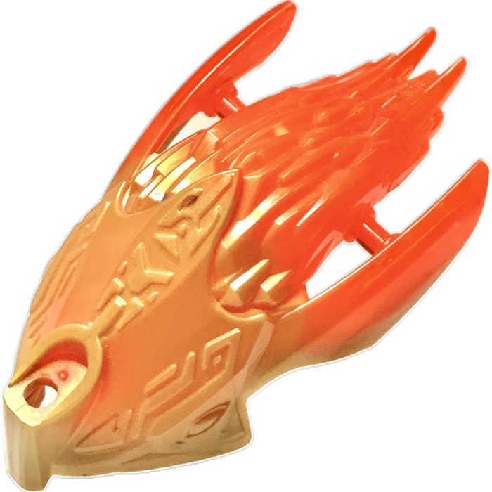 LEGO Dorado perla Bionicle Máscara con Transparente Neon Naranja Parte ...
