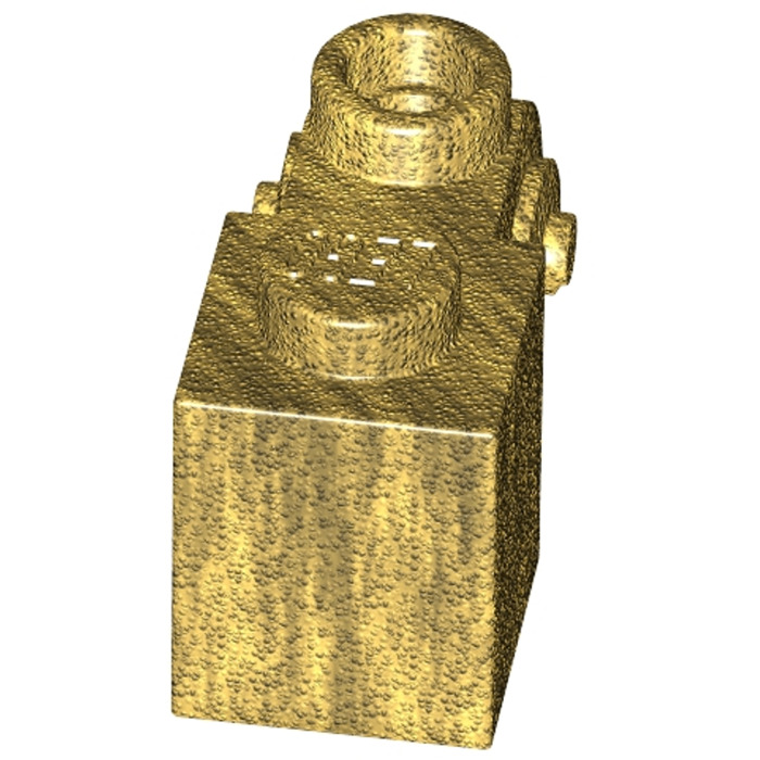 LEGO Pearl Gold Brick 1 x 1 x 2 with Scroll and Open Stud (20310 ...