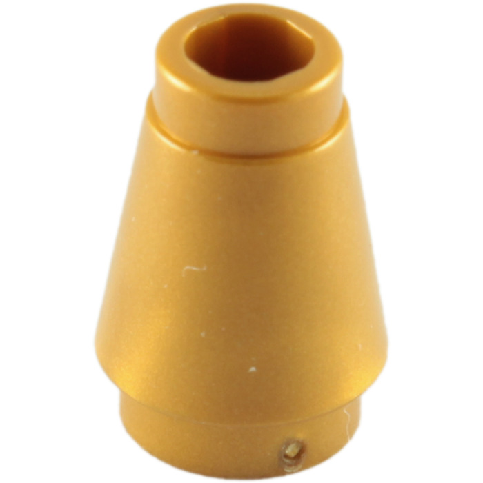 LEGO Pearl Gold Cone 1 x 1 with Top Groove (4589) | Brick Owl