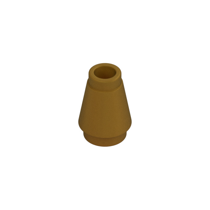 LEGO Pearl Gold Cone 1 x 1 with Top Groove (4589) | Brick Owl