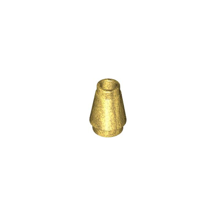 LEGO Pearl Gold Cone 1 x 1 with Top Groove (4589) | Brick Owl