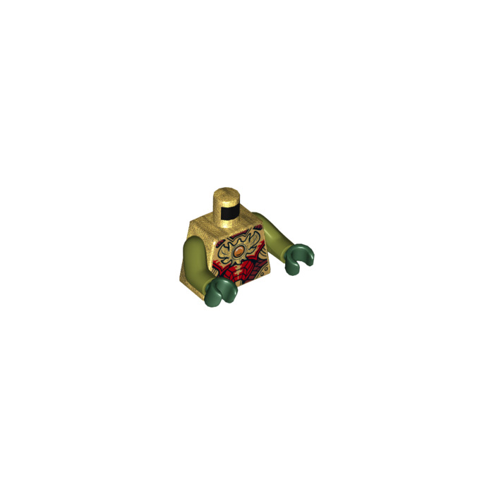 LEGO Cragger Minifig Torso with Olive Green Arms and Dark Green Hands ...