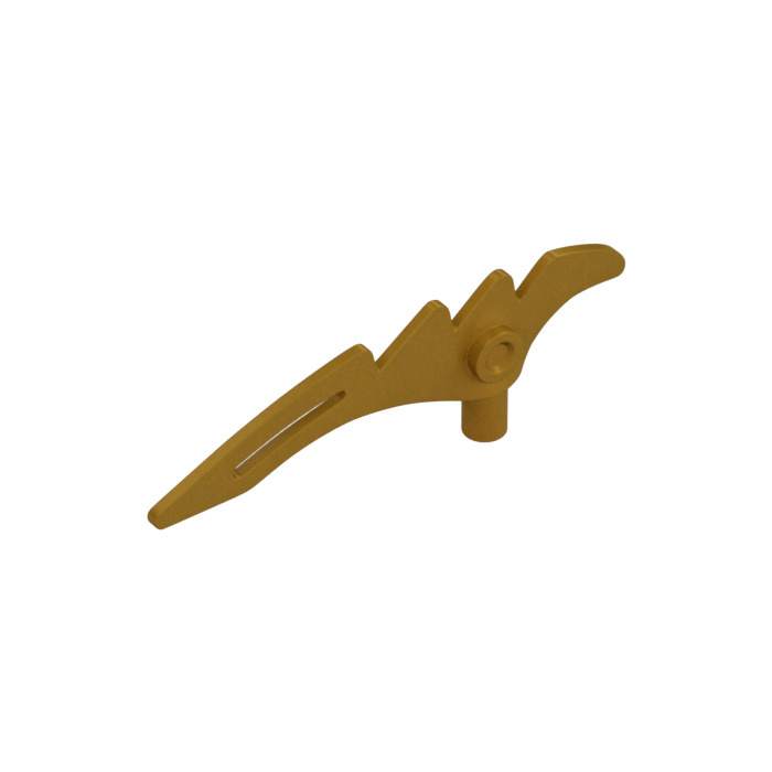 LEGO Pearl Gold Crescent Blade with Serrated Edge and Bar (98141 ...