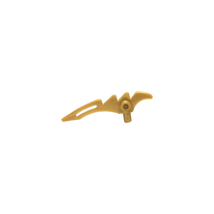 LEGO Pearl Gold Crescent Blade with Serrated Edge and Bar (98141 ...