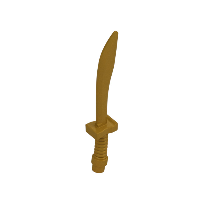 LEGO Pearl Gold Curved Sword with Hilt with Bar End (25111) | Brick Owl ...