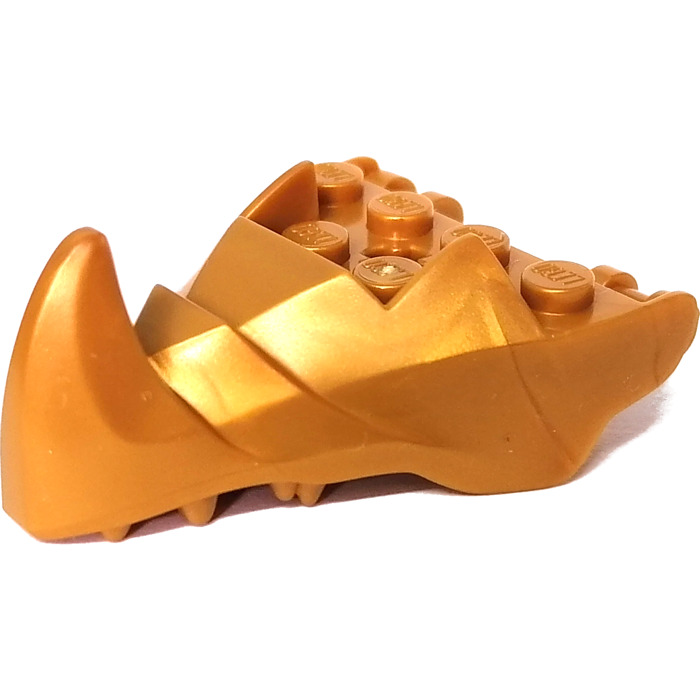 LEGO Pearl Gold Dragon Head Jaw with Spike | Brick Owl - LEGO Marketplace