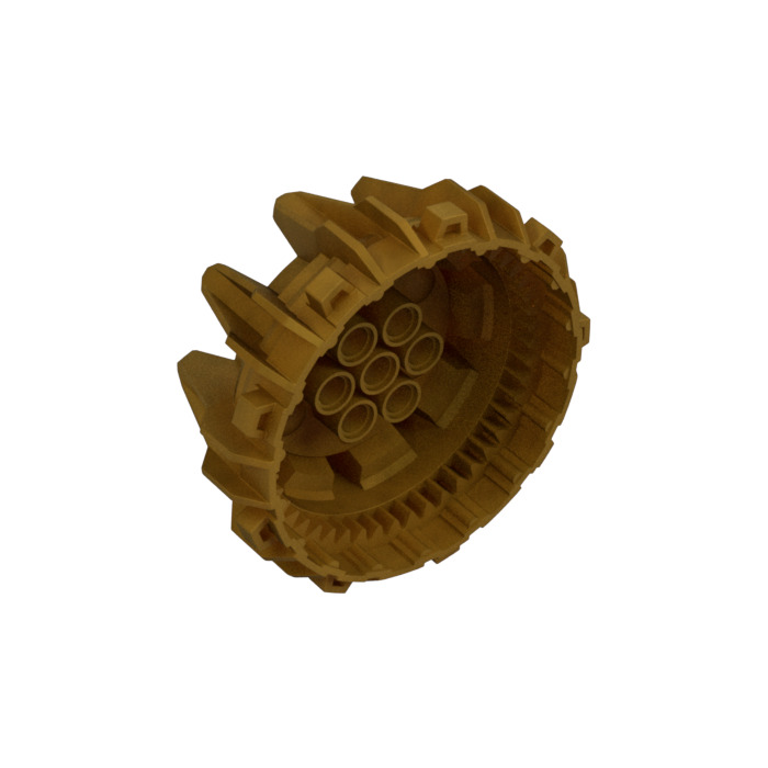 LEGO Pearl Gold Hard Plastic Giant Wheel with Pin Holes and Spokes ...