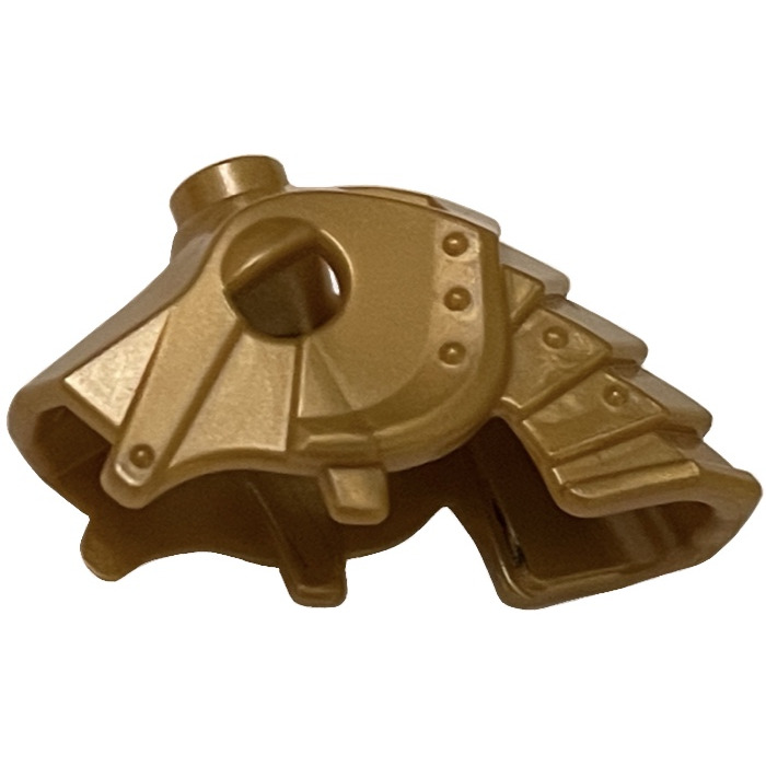 LEGO Pearl Gold Horse Battle Helmet with Stud and 4 Neck Plates (13745 ...