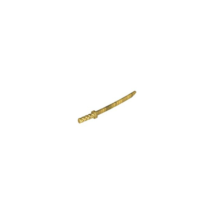 LEGO Pearl Gold Katana with Square Guard and Uncapped Pommel (30173 ...