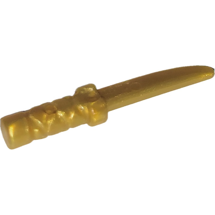 LEGO Pearl Gold Knife with Flat End and Cross Hatch Grip | Brick Owl ...