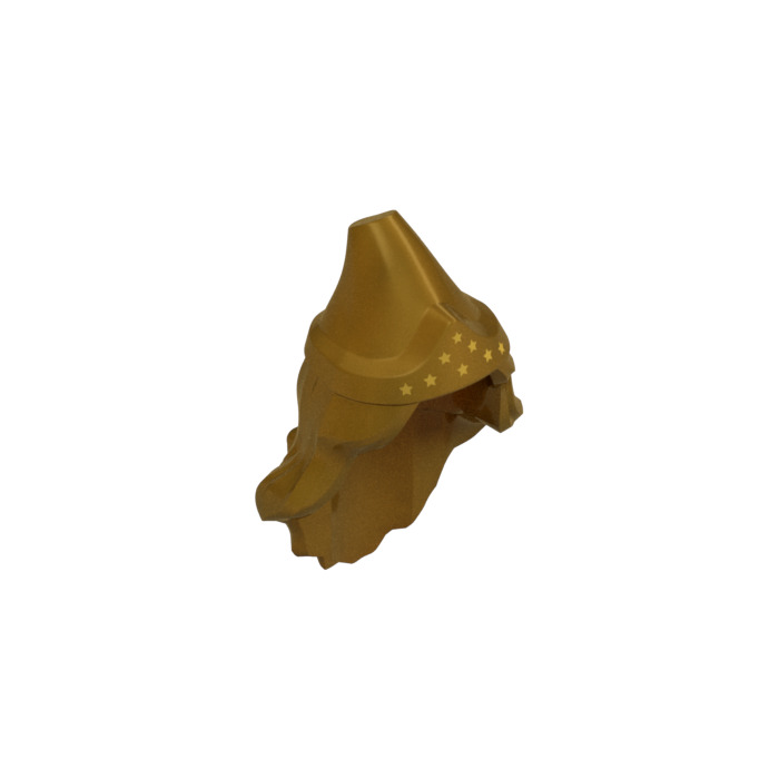 LEGO Pearl Gold Long Wavy Hair and Pointed Hat with Stars (80259 ...