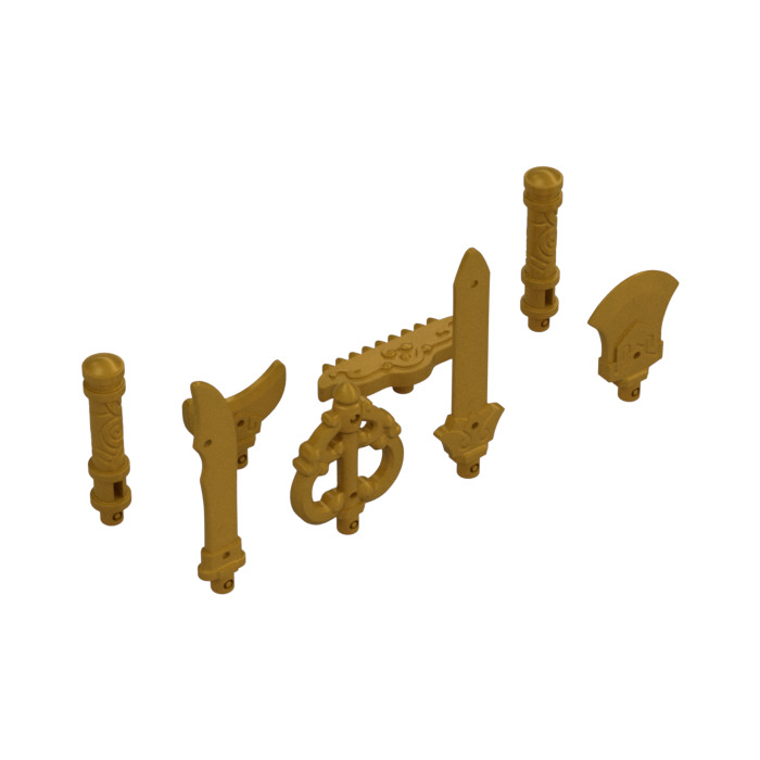 LEGO Pearl Gold Monkie Kid Weapon Pack with Swords and Accessories ...