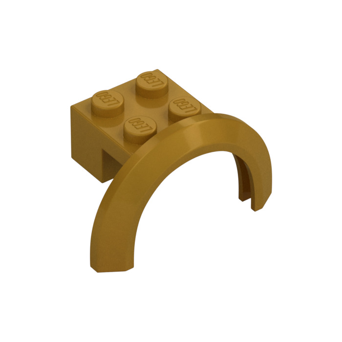 LEGO Pearl Gold Mudguard Brick 2.5 x 4 x 1.7 with Wheel Arch (50745 ...