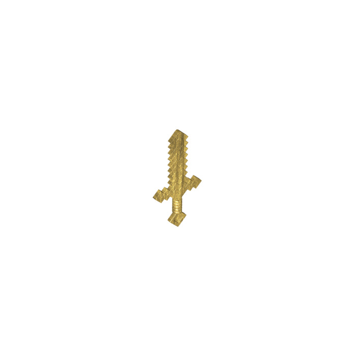 LEGO Pearl Gold Pixelated Minecraft Sword (18787) | Brick Owl - LEGO ...