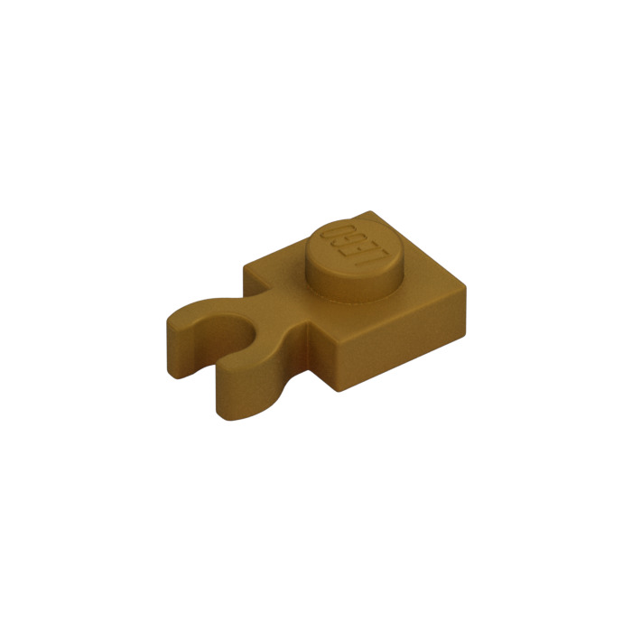 LEGO Pearl Gold Plate 1 x 1 with Vertical Clip (Thick Open 'O' Clip ...