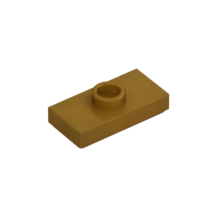 LEGO Pearl Gold Plate 1 x 2 with 1 Stud (with Groove and Bottom Stud ...