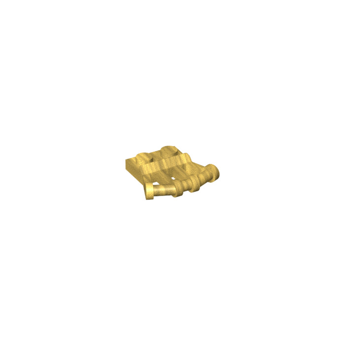 LEGO Pearl Gold Plate 1 x 2 with Angled Bar Handles (92692) | Brick Owl ...