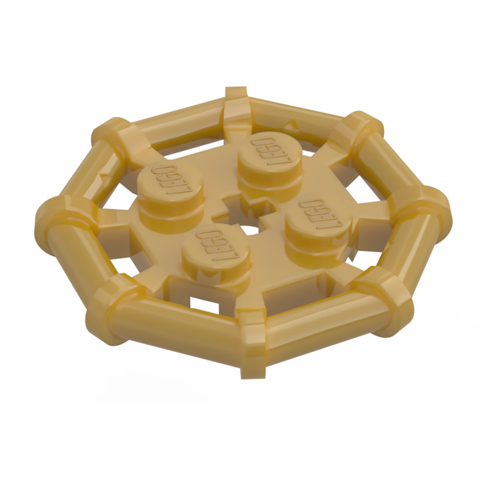 LEGO Pearl Gold Plate 2 x 2 with Octagonal Bar Frame (30033 / 75937 ...