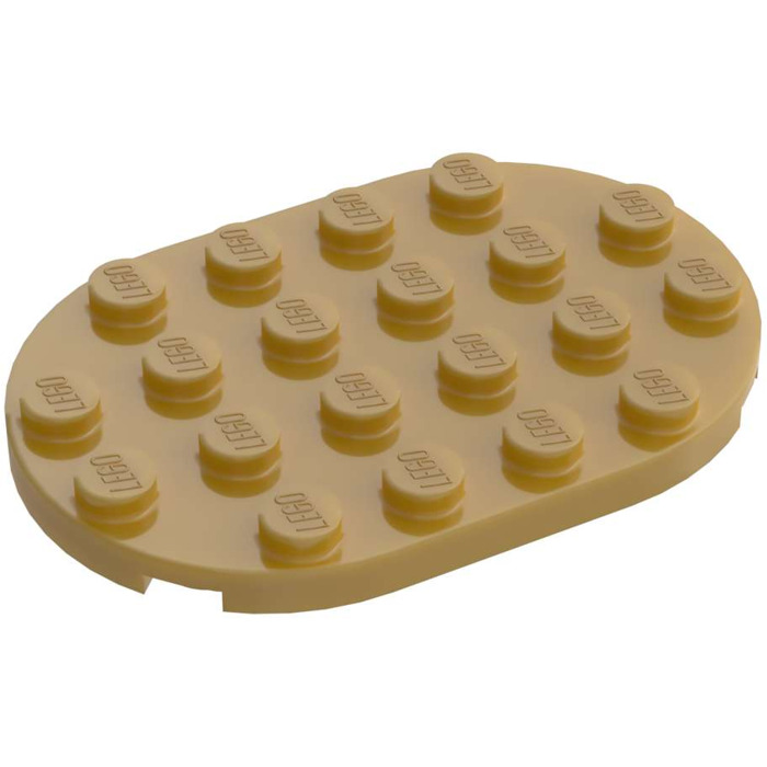 LEGO Pearl Gold Plate 4 x 6 Oval (3766) | Brick Owl