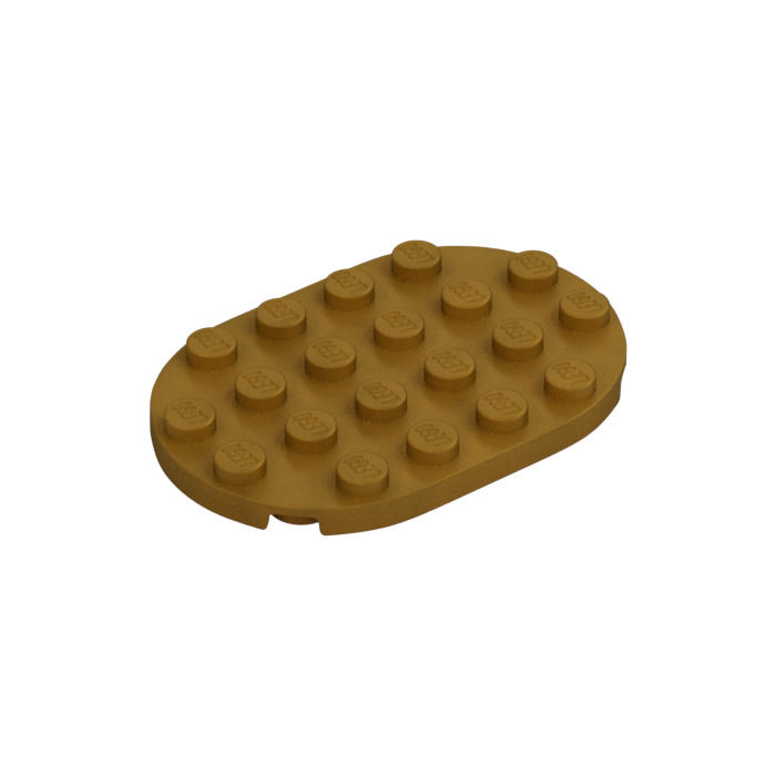 LEGO Pearl Gold Plate 4 x 6 Oval (3766) | Brick Owl