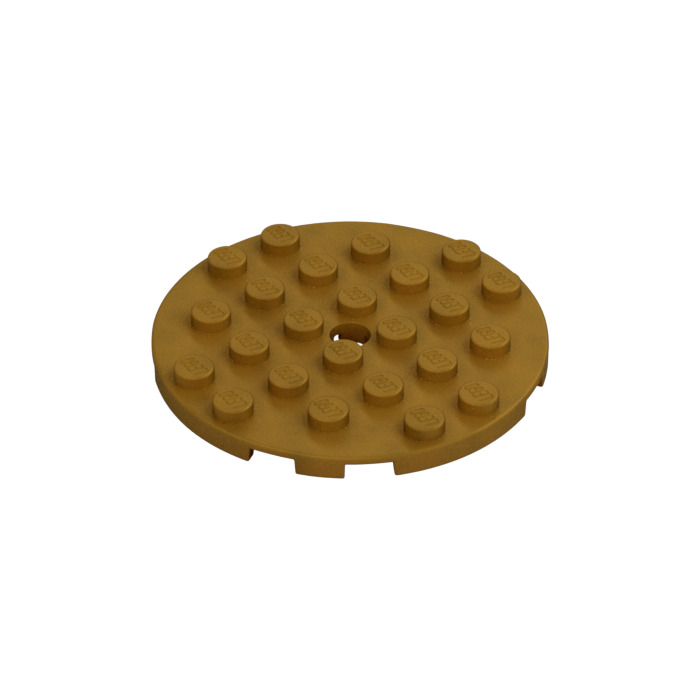 LEGO Pearl Gold Plate 6 x 6 Round with Hole (11213) | Brick Owl