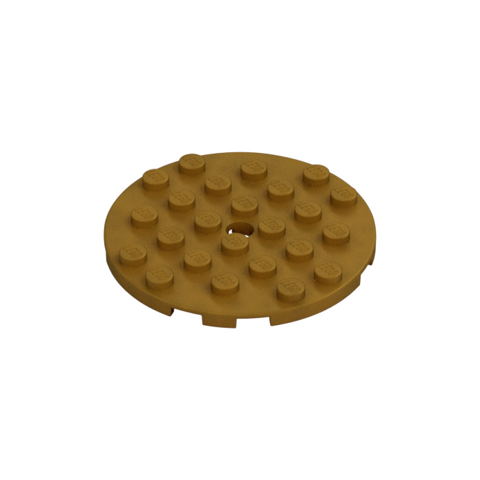 LEGO Pearl Gold Plate 6 x 6 Round with Pin Hole (11213) | Brick Owl ...