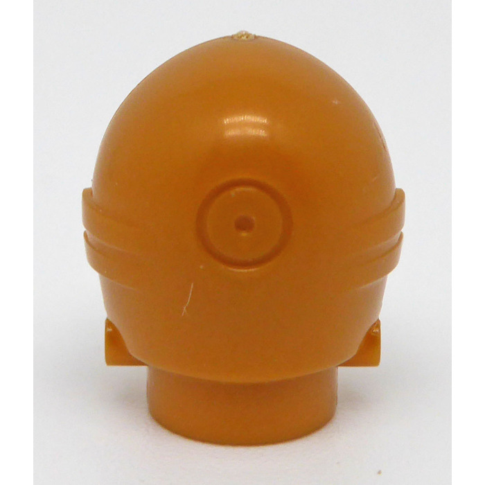 LEGO Pearl Gold Protocol Droid Head with Bright Light Yellow Eyes ...