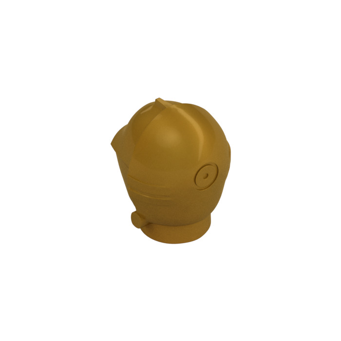 LEGO Pearl Gold Protocol Droid Head with Bright Light Yellow Eyes ...