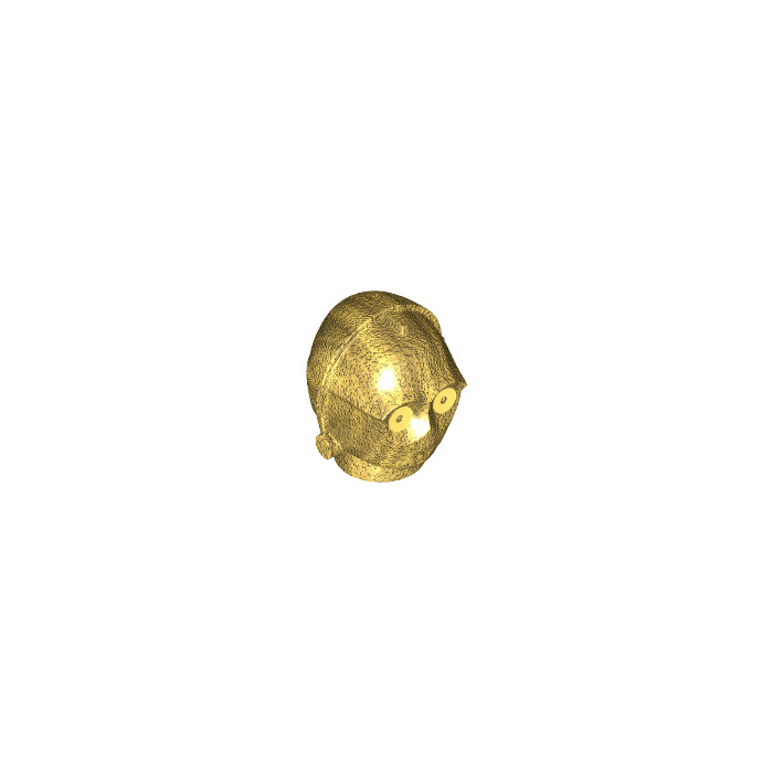 LEGO Pearl Gold Protocol Droid Head with Bright Light Yellow Eyes ...