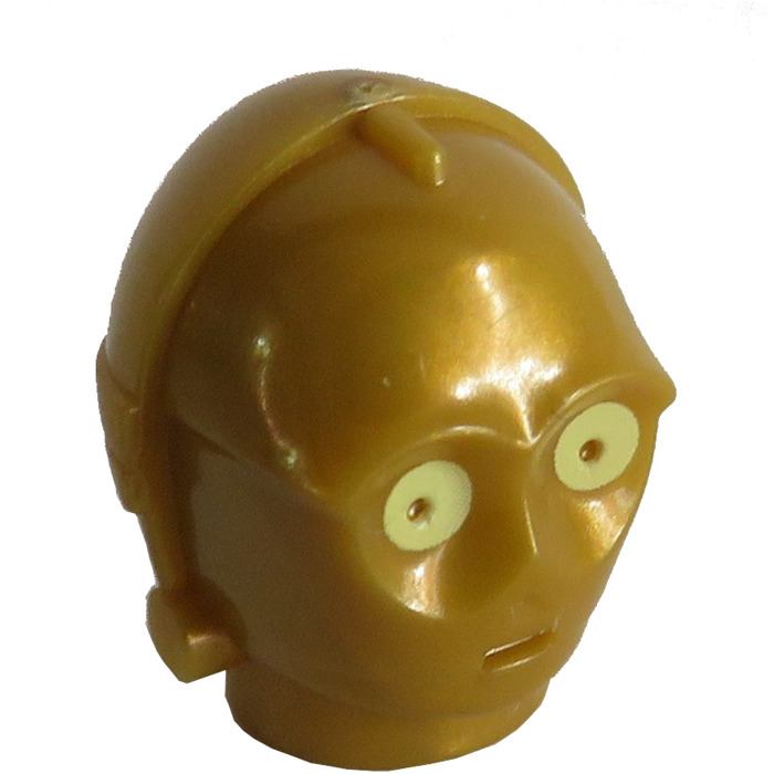 LEGO Protocol Droid Head with Bright Light Yellow Eyes (10971 / 15761 ...