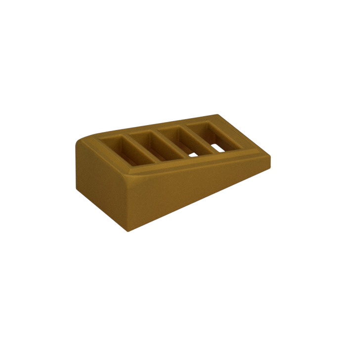 LEGO Pearl Gold Slope 1 x 2 x 0.7 (18°) with Grille (61409 / 113474 ...