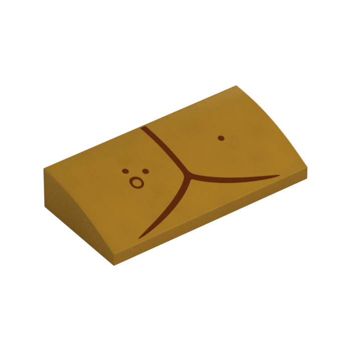 LEGO Pearl Gold Slope 2 x 4 Curved with C-3PO Chest Plates with Bottom ...