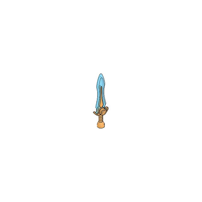 LEGO Pearl Gold Sword with Stud with Transparent Dark Blue Blade (1996 ...