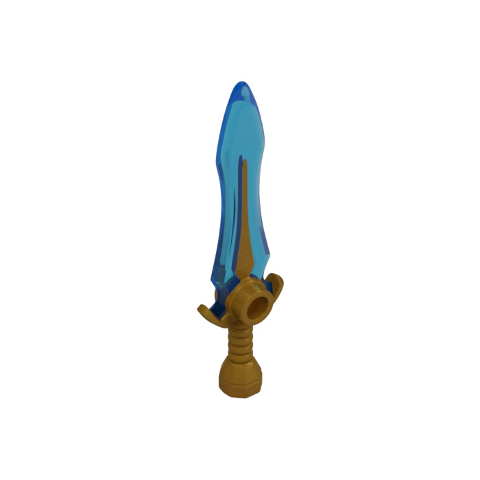 LEGO Pearl Gold Sword with Stud with Transparent Dark Blue Blade (1996 ...