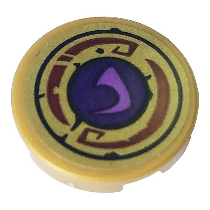LEGO Tile 2 x 2 Round with Circle, Ninjago Symbol, Outline Sticker with ...