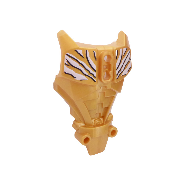 LEGO Pearl Gold Torso Armor with Chest and Hip Holes with White Stripes ...
