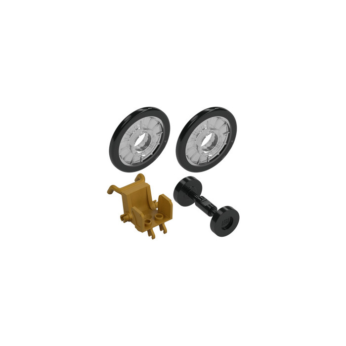 LEGO Pearl Gold Wheelchair with Open Sides with Transparent Wheelchair ...