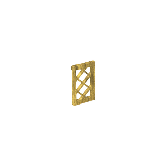 LEGO Pearl Gold Window Pane 1 x 2 x 3 Lattice (Reinforced) (60607 ...
